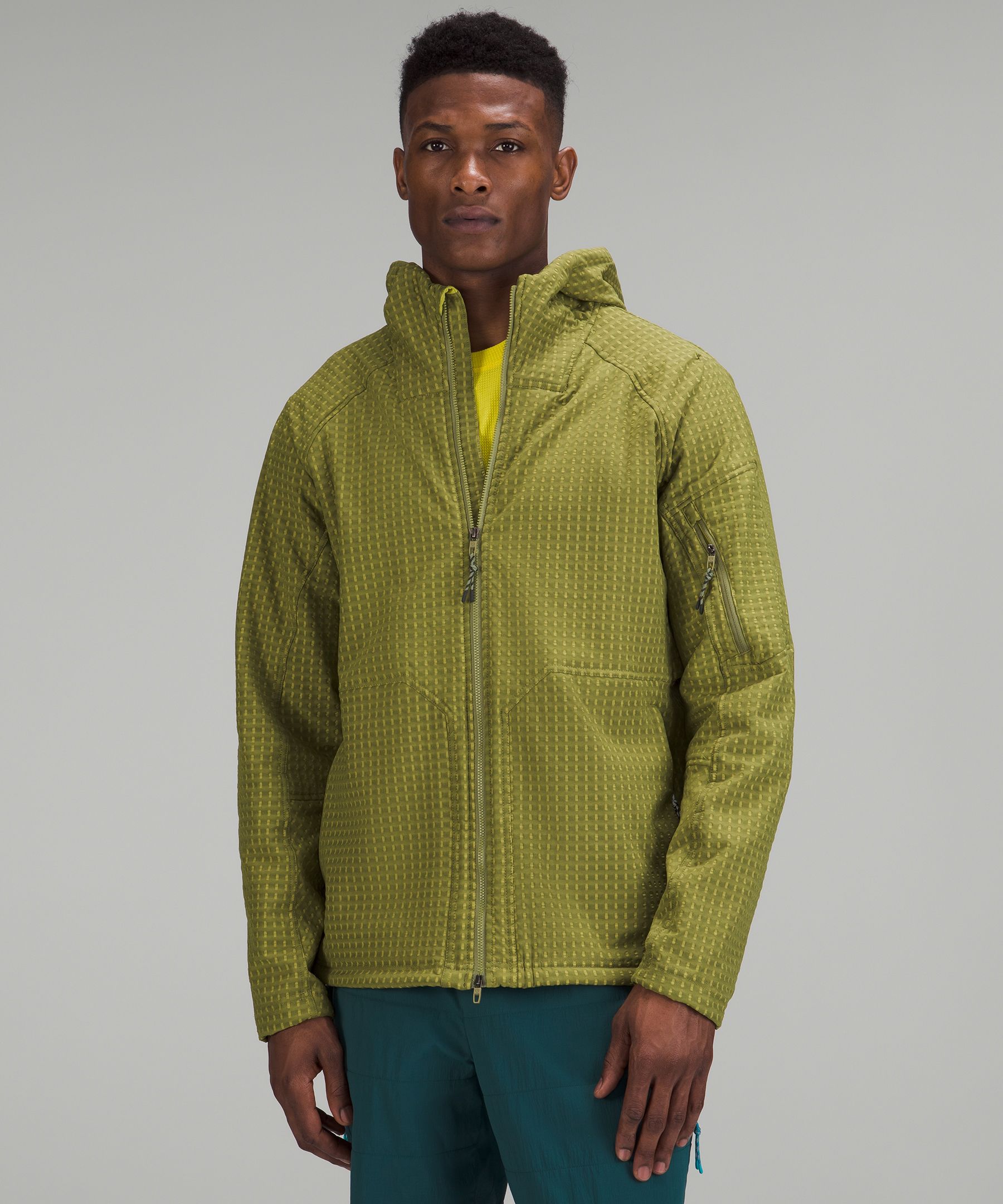 Lululemon Water-Repellent Grid Fleece Hiking Jacket - Bronze Green